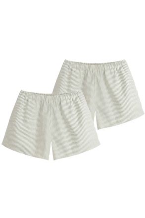 Mela Damen vegan Multipack 2x Pyjama Shorts Bundle Style Vanika Thymian/Wei&Atilde;Y Gestreift