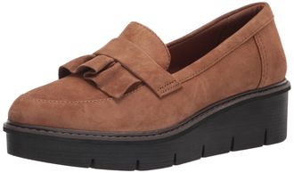 Clarks Damen Airabell Slip Slipper, Dunkles Khaki-Wildleder, 41 EU