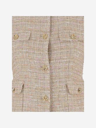 Tagliatore Womens Viscose Blend Jacket Beige Cotton