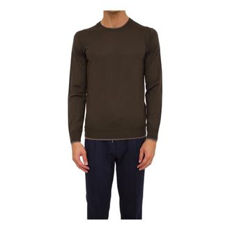 Paolo Pecora Brauner Rundhalsausschnitt Pullover - - Knitwear - Herren - Braun - 3XL