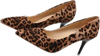 Garneck Chaussures &agrave; Talons Hauts pour Femmes Taille 40 Escarpins L&eacute;opard &agrave; Bout Fin en Cuir Motif Animal Talons Aiguilles &Eacute;l&eacute;gants pour Bureau et Soir&eacute;e Chau