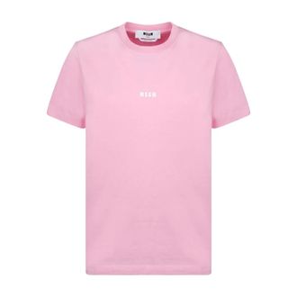 Msgm Micro Logo T-Shirt - - Tops - Damen - Rosa - XS