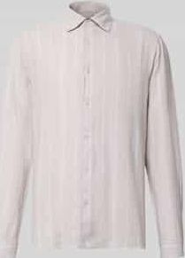 Mc Neal Regular Fit Freizeithemd aus Leinen-Baumwoll-Mix mit Kentkragen