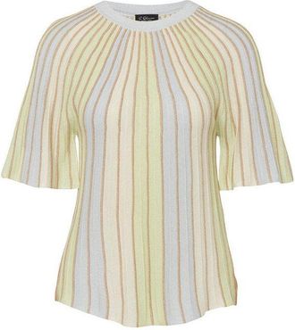 s.Oliver Kurzarmpullover Strickpullover Multicolor-Strickpullover im Relaxed Fit mit Metallic-Garn