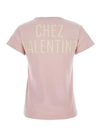 Valentino Womens Crew Neck T-Shirt Pink Cotton T-Shirts & Jerseys