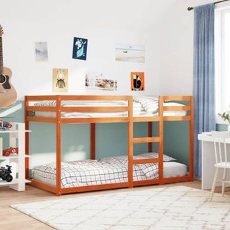 vidaXL Etagenbett Wachsbraun 90x190 cm Massivholz Kiefer Vidaxl