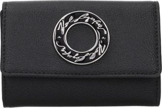 Karl Lagerfeld Portefeuille Trifold &agrave; Logo Embl&eacute;matique - Femme - Accessoires - Noir - Taille: ONE Size