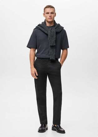 Mango Pantalon Dublino chino slim-fit noir - Homme - 38 - MANGO MAN