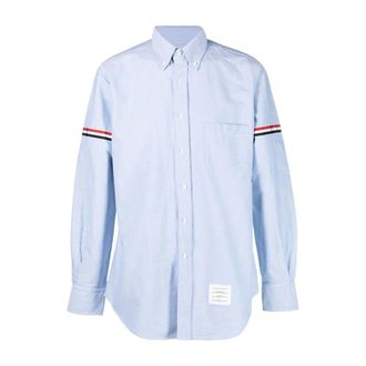 Thom Browne Klassisches Hemd mit RWB-Armbinden - - Shirts - Herren - Blau - M