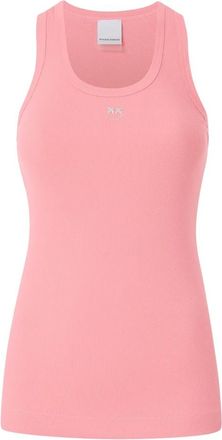 Pinko Love Birds Geripptes Baumwoll-Tanktop - - Tops - Damen - Rosa - M