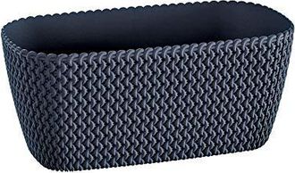 Prosperplast Rechteckiger Topf 7.4l Prosperplast Splofy aus Kunststoff in Anthrazitfarbe, 39,7 (L&auml;nge) x 18 (Breite) x 14,5 (hoch) cm