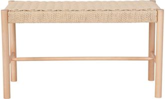 House Nordic House Nordic - Banc 2 places 80x35x45 cm en bois et assise en corde