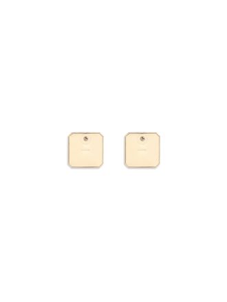Self Portrait Square Enamel Earrings - Gold