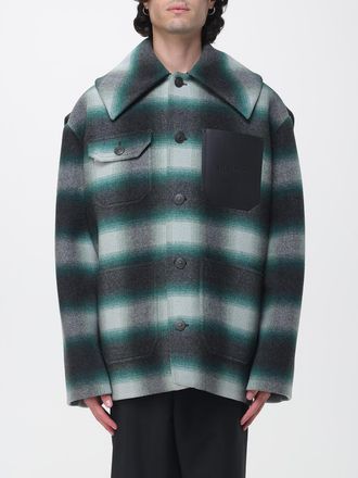 Balenciaga Caban oversize en laine &agrave; carreaux avec col marin