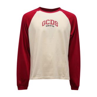 GCDS A1Om2203Ja3 Maglia Long Sleeves - - Tops - Herren - Wei&szlig; - S