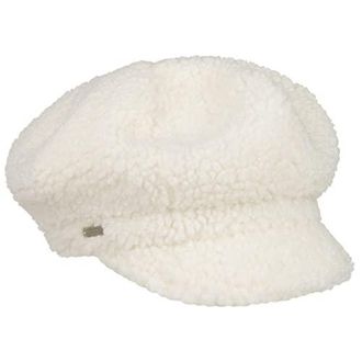 Seeberger Casquette Gavroche Teddy Fur Casquette pour Femme Casquette Baker Boy (Taille Unique - Blanc)