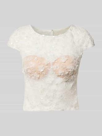Luxuar Fashion T-Shirt mit Perlen und Rundhalsausschnitt