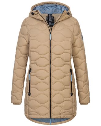 Sublevel Damen Winter Jacke Mantel Parka Steppjacke Steppmantel Wintermantel, Farbe:Beige, Gr&ouml;&szlig;e:XXL 44
