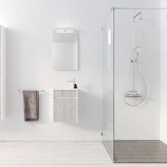 Aurlane Meuble lave mains mini 40x50x22 cm - gris et blanc