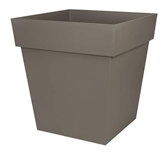 Eda Blumentopf, quadratisch, Toskana, 50 cm, Volumen 87 l, 49,5 x 49,5 x 52,5 cm, Taupe