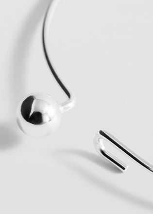 Mango Collier rigide perles fantaisie circulaire argent - Femme - Taille unique - MANGO