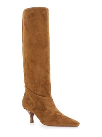 PARIS TEXAS Womens Heeled Boots Rose 60 Brown Goat Leather