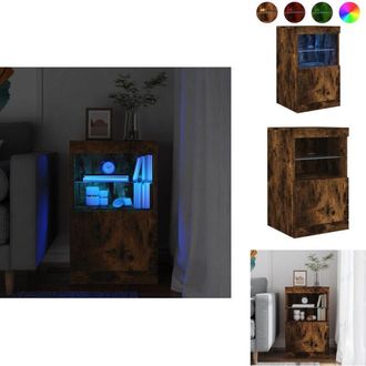vidaXL Sideboard mit LED-Leuchten R&auml;uchereiche 41x37x67 cm - Sideboard - Wohnwand - TV-Schrank - Regal - Wohnzimmerm&ouml;bel
