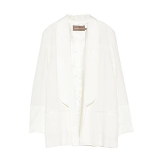 Simona Corsellini 0003 Blazer Rever Raso - - Jackets - Damen - Wei&szlig; - M