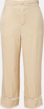Gucci Weite Cropped-Hose GG aus Seiden-Jacquard