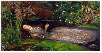 Posterlounge Ophelia Poster von Sir John Everett Millais 40 x 20 cm Wandbilder Wanddeko