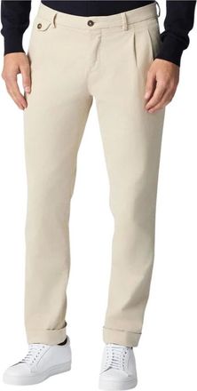 Brooks Brothers Homme, Pantalons, Beige, Taille: W34 Chinos en coton coupe droite &agrave; double pli
