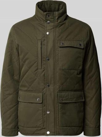 Fynch-Hatton Regular Fit Steppjacke mit Stehkragen und Pattentaschen