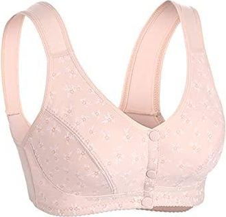 Generic Soutien-gorge 2026 pour femme sans anneau en acier fronc&eacute; avec bouton sur le devant - Grand sous-v&ecirc;tement d&eacute;t&eacute; fin, a, D