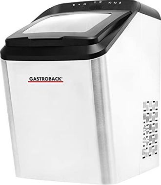 Gastroback 41143 Bartender Pro Eiswürfelbereiter, 9 Eiswürfel pro Zyklus (7-15 Min), 2,8 Liter Wassertank, leiser FCKW-freier Hochleistungskompressor Schwarz, Si