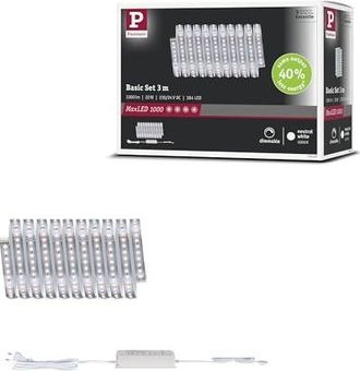 Paulmann 71247 MaxLED 1000 LED Strip Neutralwei&szlig; Basisset 3m 22W 1100lm/m 128 LEDs/m 4000K 40VA