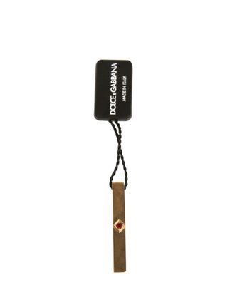 Dolce & Gabbana Mens Gold Tone Brass Crystal Branded Tie Clip Bar