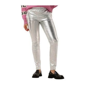 Est'seven Stretch-Lederhose Silber - - Trousers - Damen - Grau - L