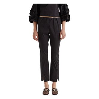 Meimeij Femme, Pantalons, Noir, Taille: 44 FR Pantalon Cropped &agrave; Taille &Eacute;lastique