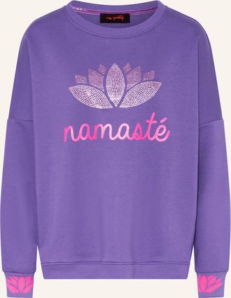 Miss Goodlife Miss Goodlife Sweatshirt Mit Schmucksteinen lila