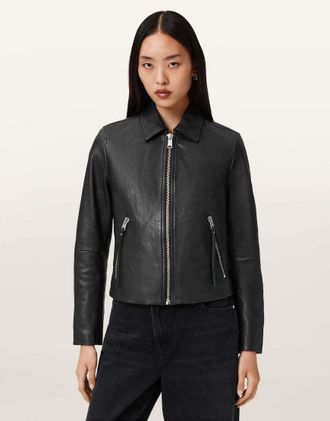AllSaints Danbury - Bikerjacke in Schwarz