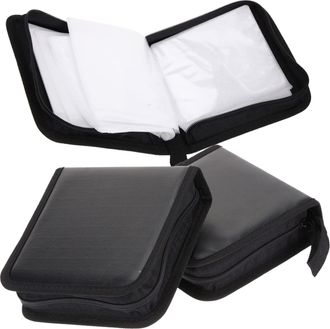 SOLUSTRE Toyvian 3 Stück Scheiben CD Tasche PU Kunstleder Organizer mit Reißverschluss Stoßfest und Platzsparend Geeignet für Auto Büro und Zuhause zur Sichere