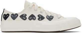 Comme Des Gar&ccedil;ons Off-White Converse Edition Chuck 70 Multi Heart Low Top Sneakers