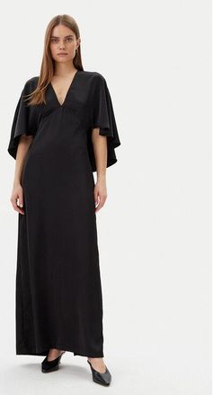 Lola Casademunt Abendkleid MS2516014 Schwarz Slim Fit