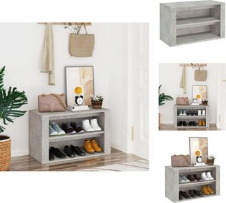 vidaXL Vidaxl - Schuhregal Betongrau 75x35x45 cm Holzwerkstoff - Schuhregal - Schuhschrank - Holzwerkstoff Möbel - Garderobe - Einbauschrank