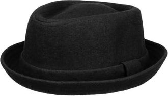 LIPODO Chapeau en Laine Diamond Crown Femme/Homme - pour lhiver Fedora Tissu avec Doublure, Doublure Hiver Automne-Hiver - L (58-59 cm) Noir