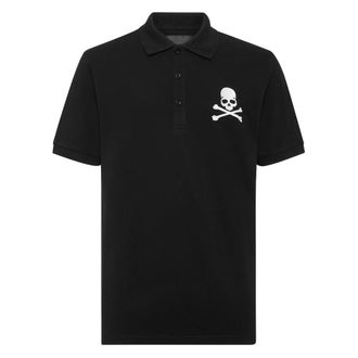 Philipp Plein Homme, Tops, Noir, Taille: S Pique Polo Skull&Bones