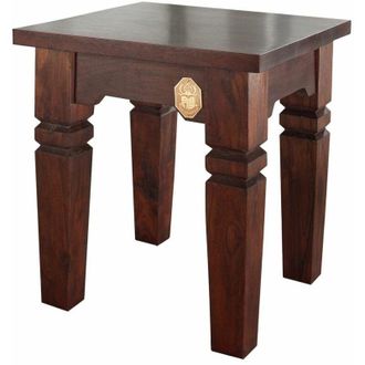 Massivmoebel24 Hocker Akazie 42x42x45 nougat lackiert oxford 601