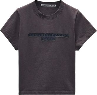 Alexander Wang Femme, Tops, Noir, Taille: 42 FR T-shirt Logo Ornement&eacute;