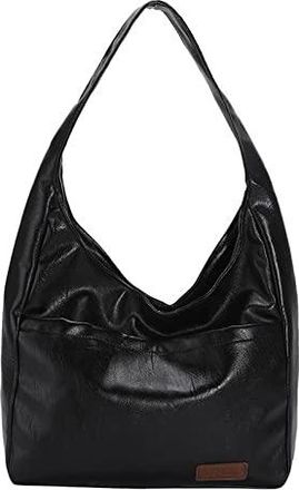 Generic Sac à bandoulière tendance en cuir souple pour femme - Multifonctionnel - Multi-compartiments - Sac à main sur lépaule, Noir, Taille unique