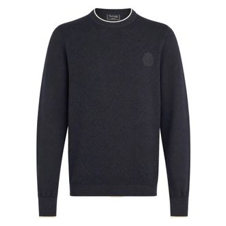 Billionaire Boys Club Pullover Rundhalsausschnitt LS Crest - - Knitwear - Herren - Blau - 2XL